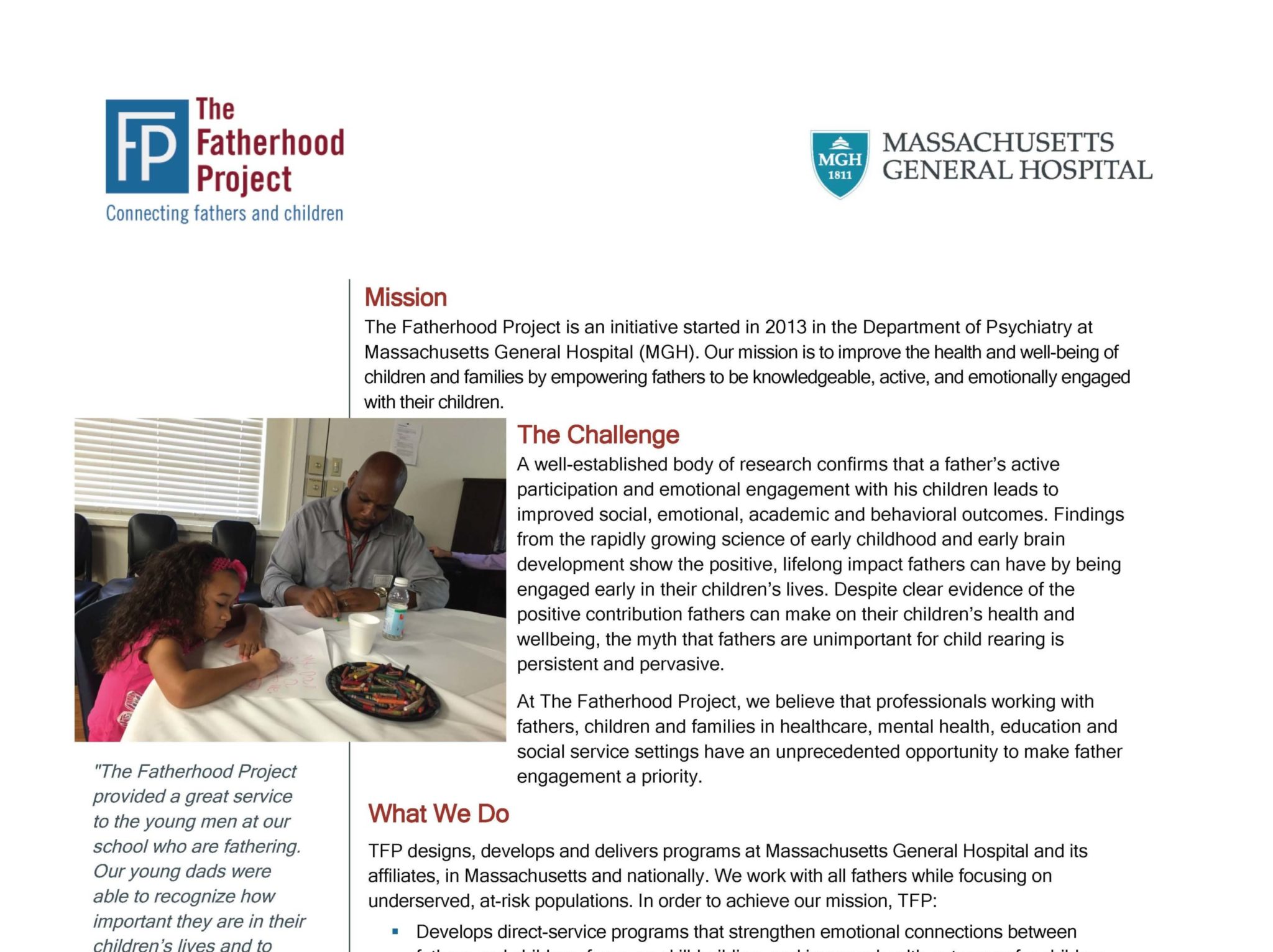 About Us - The Fatherhood Project